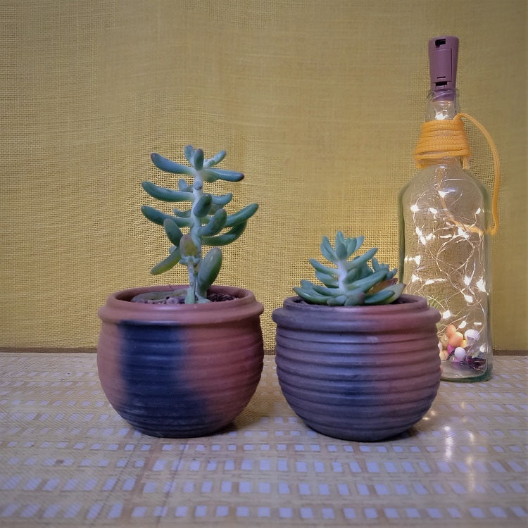 Terracotta & Jute Hanging cum Desktop Planters (Set of 2) – ECOLO STORE